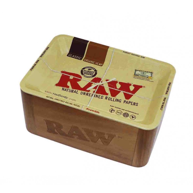 Raw Wooden Mini Cache Box with Tray Lid