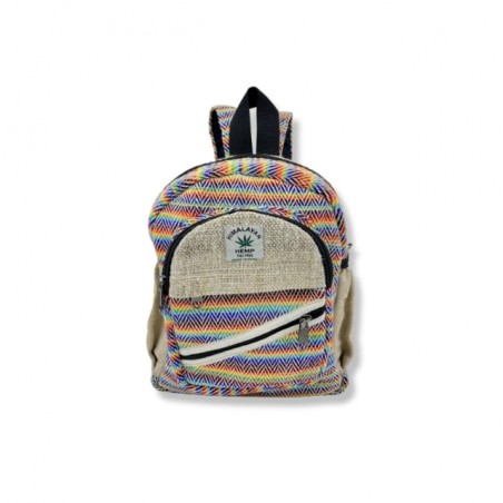 Handmade Himalayan Hemp Mini Backpack - Rainbow