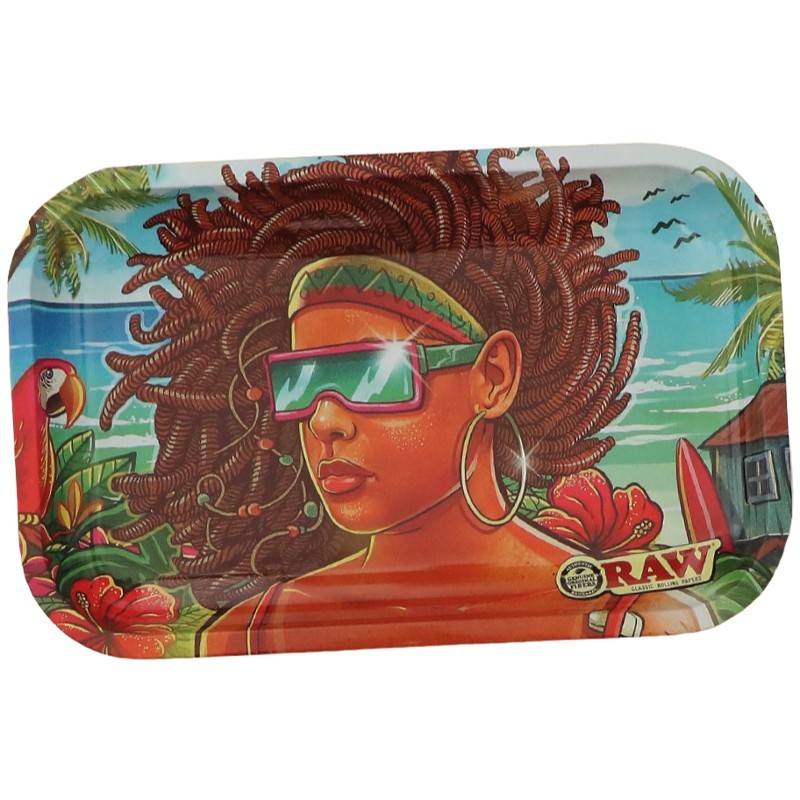 Raw Small Metal Rolling Tray - Brasil 3rd Edition | Wholesale Raw Trays